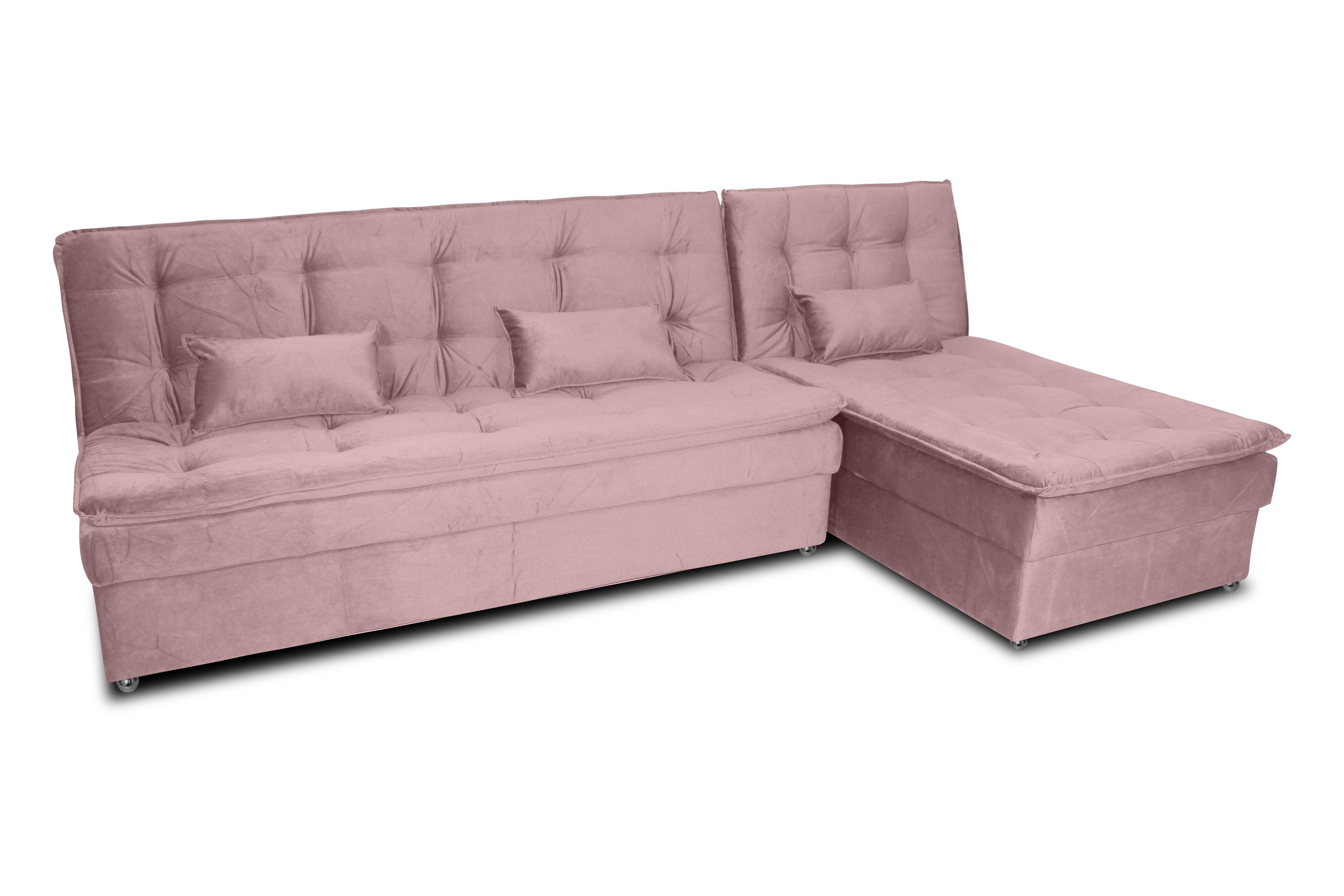 Sofá Cama Reclinavel com Chaise Penélope Turkey Rosa F447 - Matrix ...