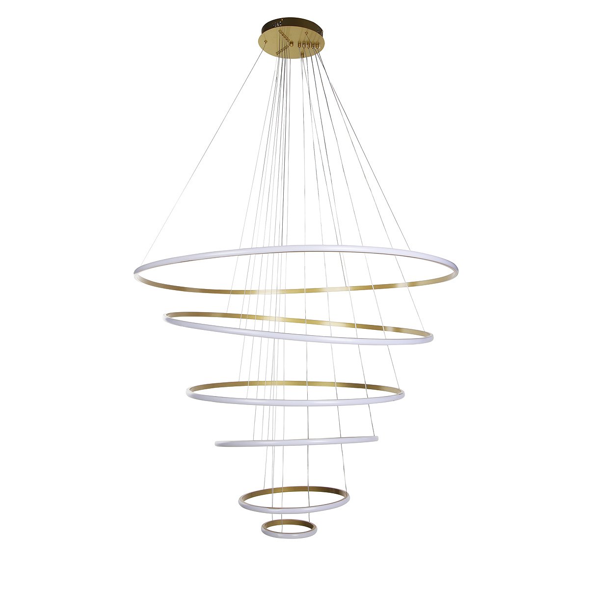 Lustre Pendente Led Luxo 6 Anéis 120 Cm | MadeiraMadeira