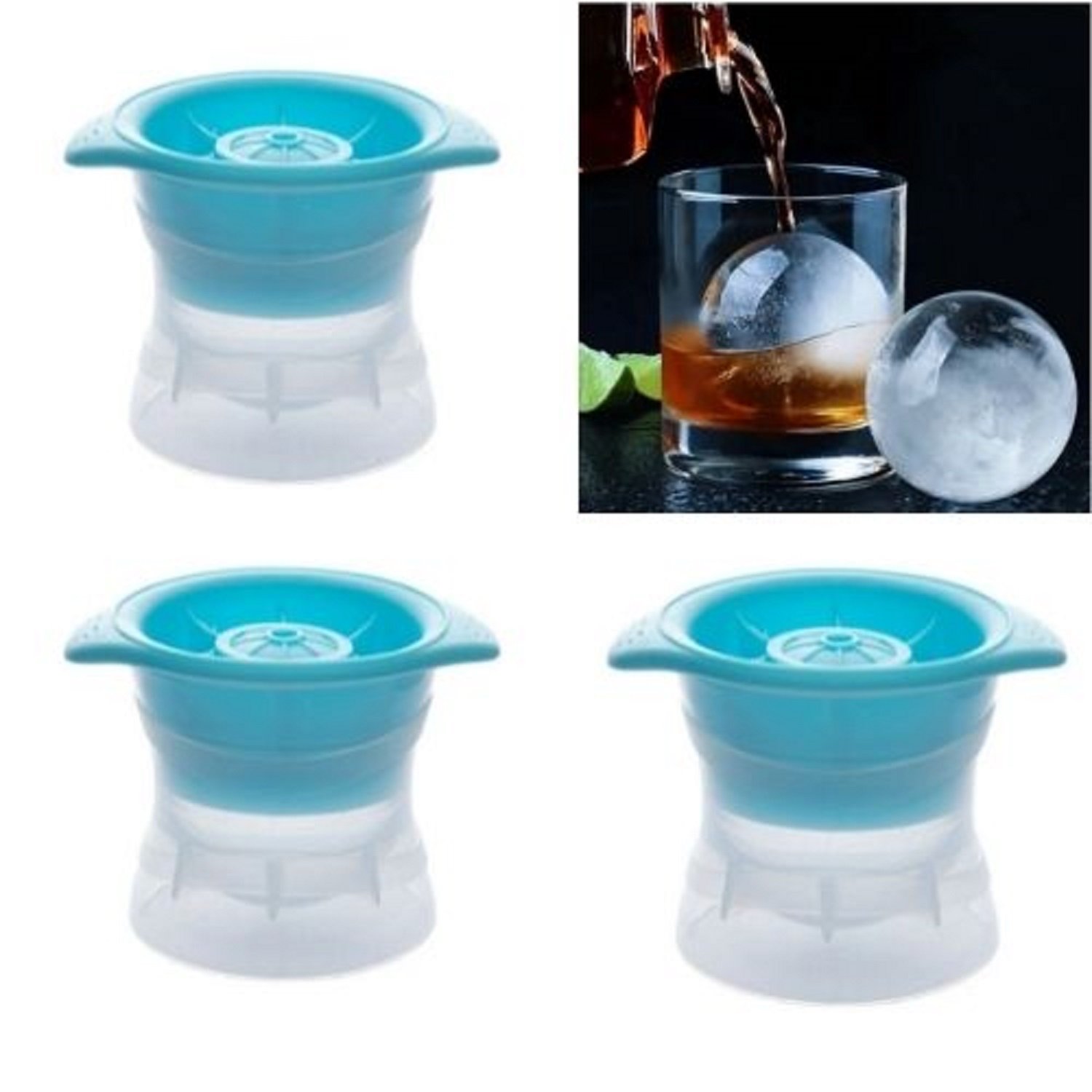 Kit Forma Para Gelo Bola Silicone Drinks Whisky Vodka Barmen ...