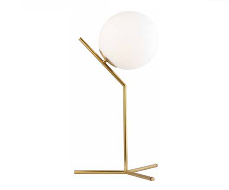 Abajur Mystic Metal Dourado e Vidro Leitoso Sky-3080ab Skylight ...