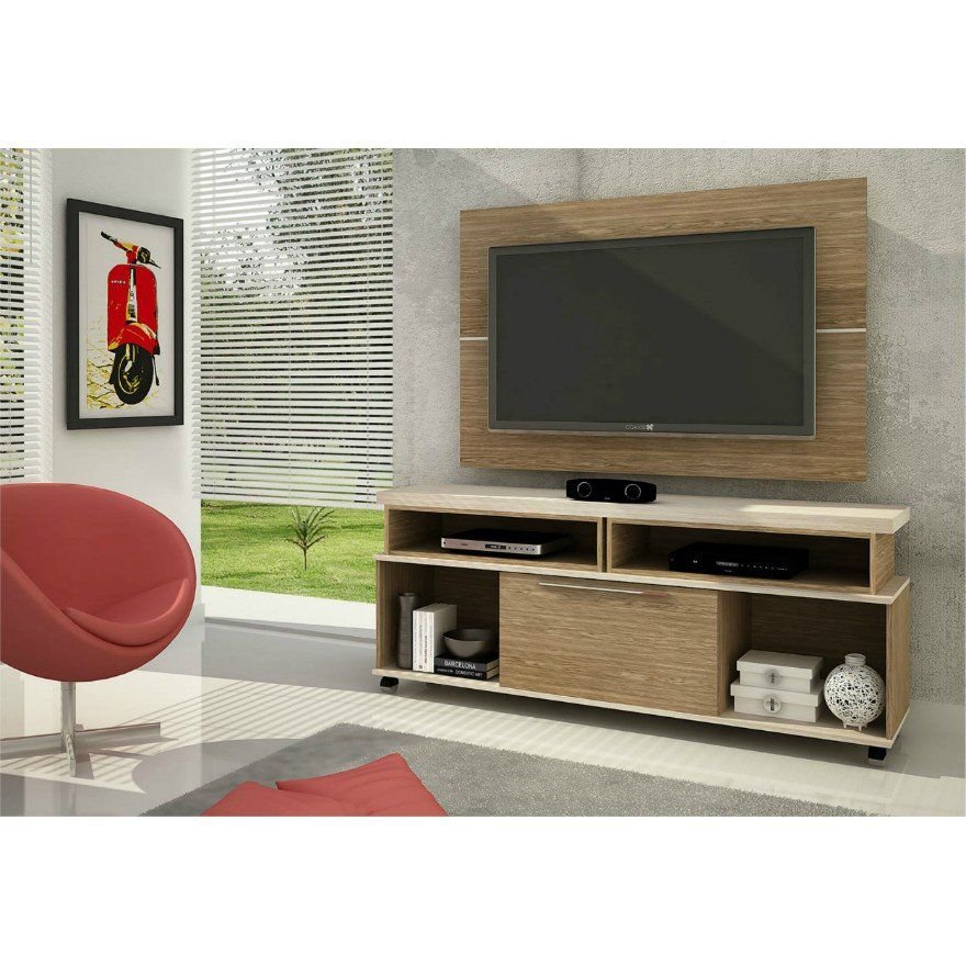 Rack Bancada com Rodizios Classic e Painel Float - Fiasini | MadeiraMadeira