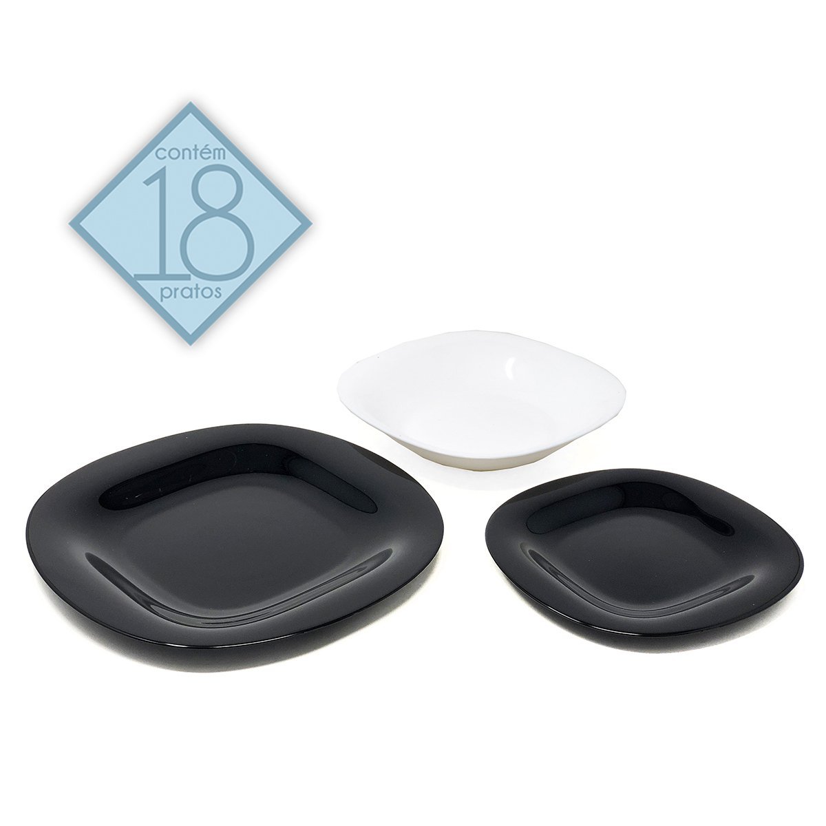 Jogo Aparelho de Jantar Vidro Pratos Grande Rasos Tigelas Mesa Posta ...