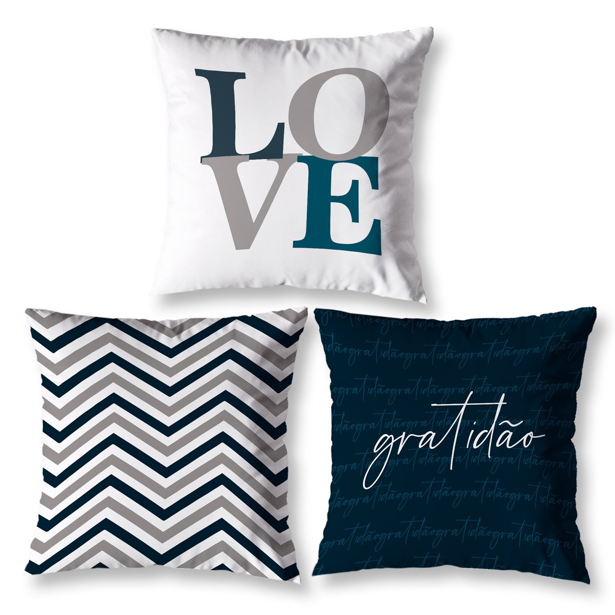 Kit 3 Capas Almofadas Estampadas Decorativa Sala Sofá Cama Colorida ...