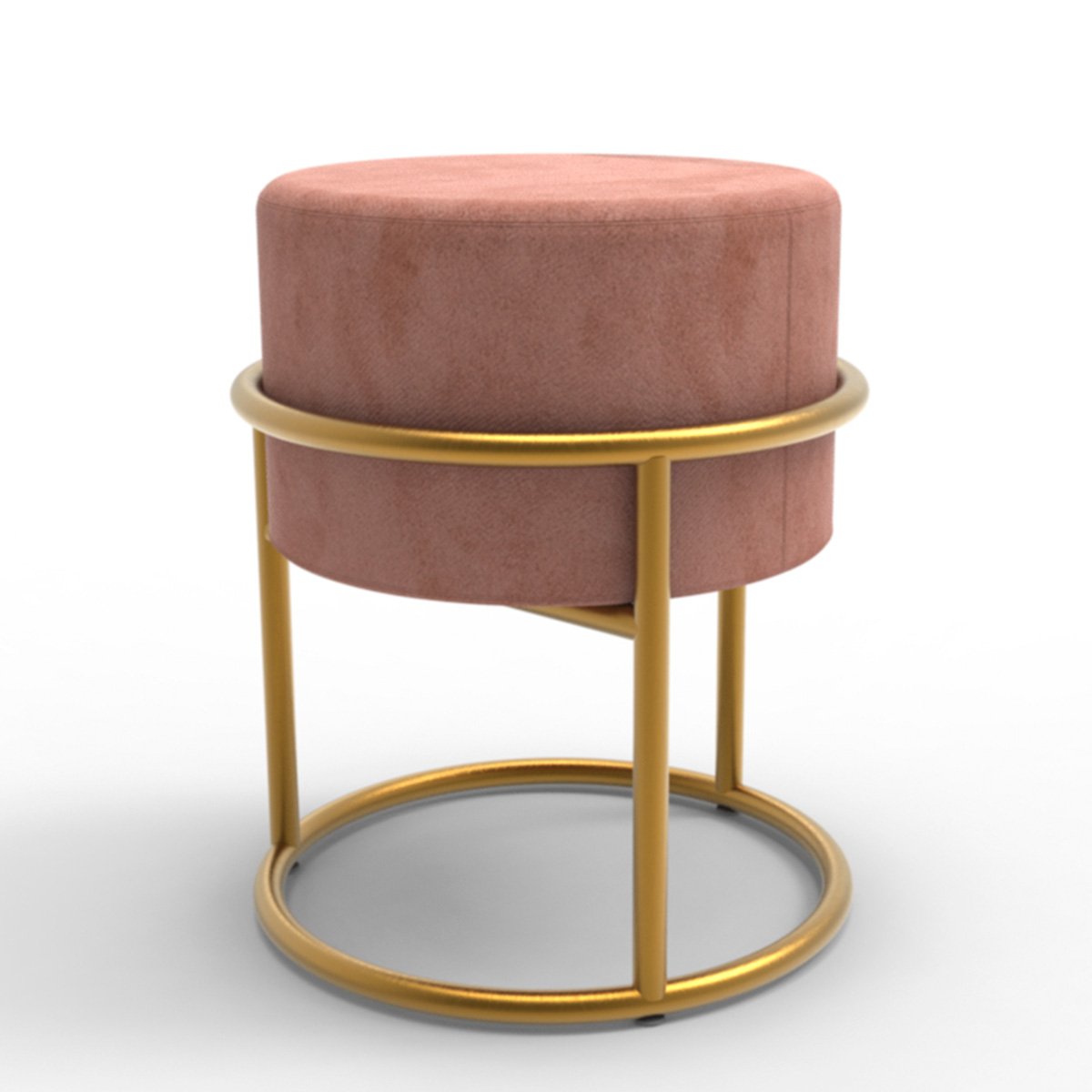 Puff Moderno Base de Ferro Rosa | MadeiraMadeira