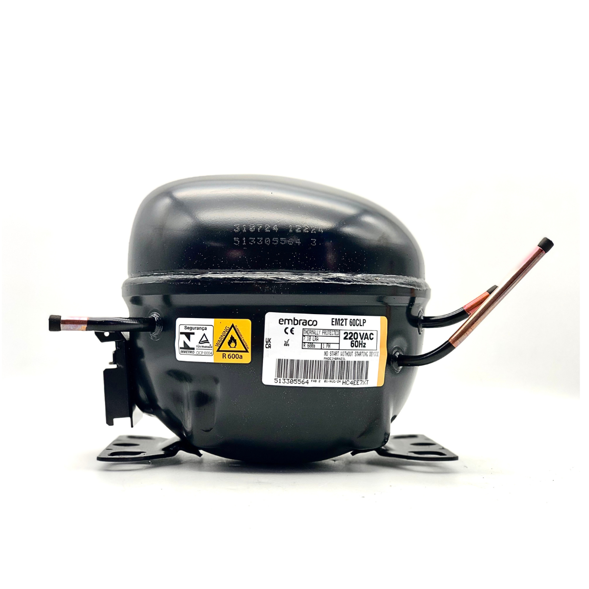 Motor Compressor 1/6 Hp Em2t60clp Embraco Gás R600 220v | MadeiraMadeira