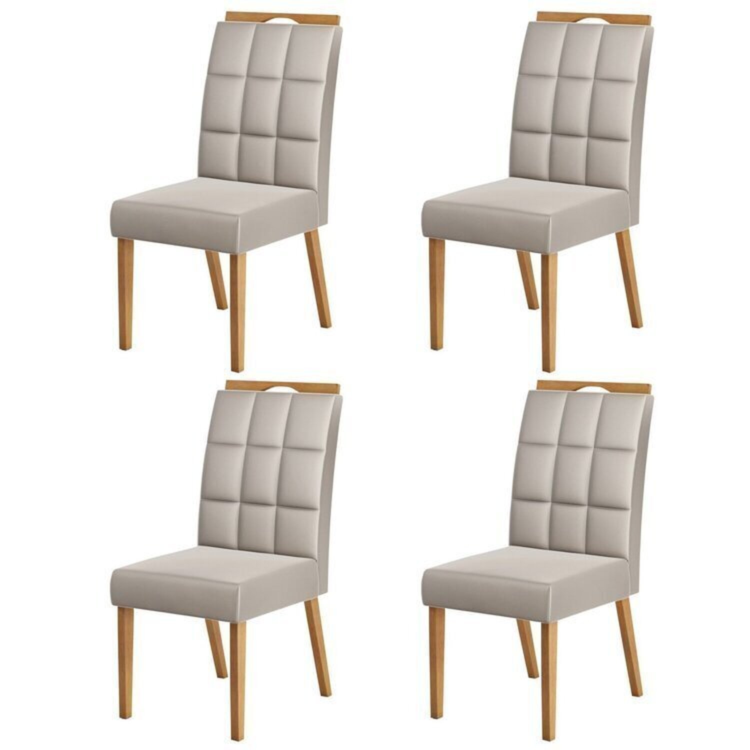 Kit 4 Cadeiras de Veludo para Sala de Jantar Wood Berlim | MadeiraMadeira