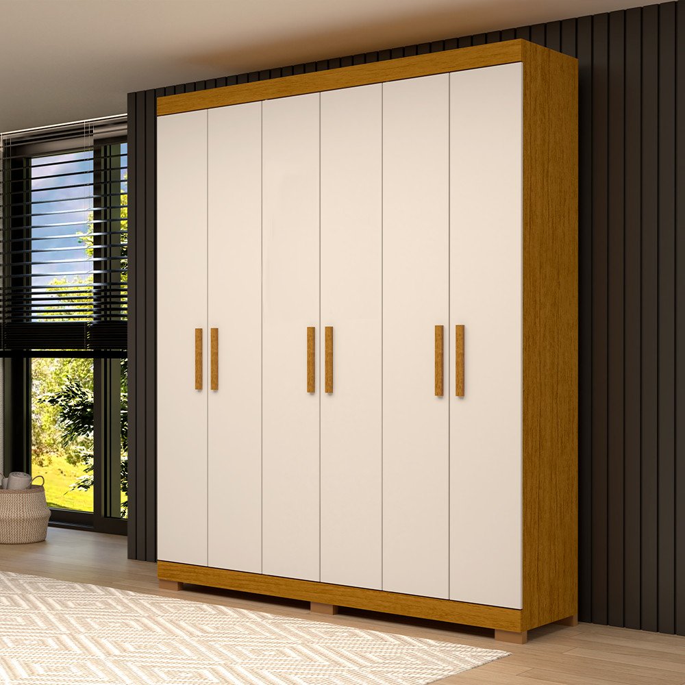 Roupeiro Acp Móveis Lana 6 Portas 2 Gavetas Internas | MadeiraMadeira