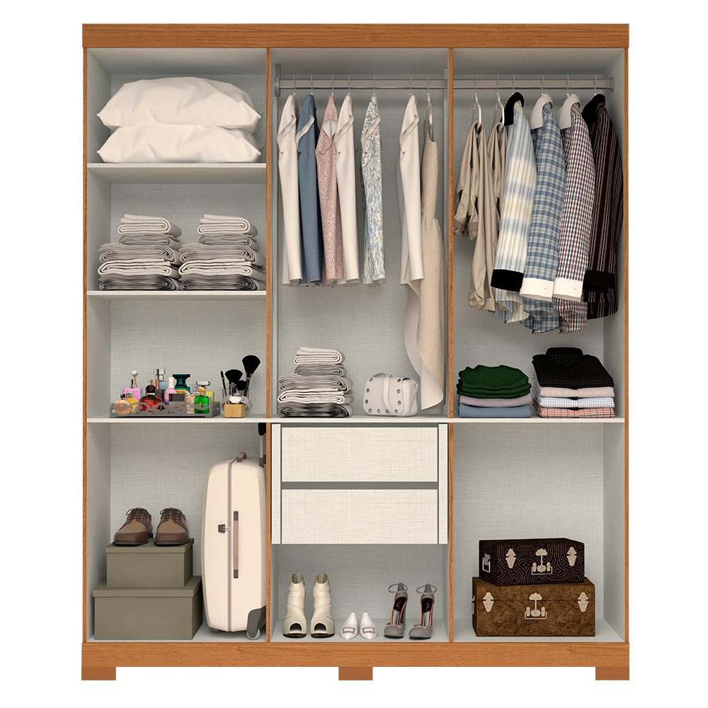 Roupeiro Acp Móveis Lana 6 Portas 2 Gavetas Internas | MadeiraMadeira