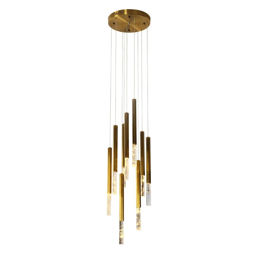CONJUNTO DE PENDENTES LED VITA 3000K 36W BIVOLT Ø38CM METAL E CRISTAL ...