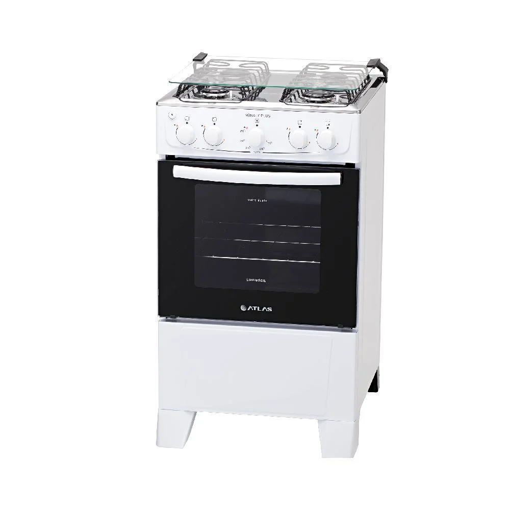 Fogão Atlas Mônaco Plus 4 Bocas Branco Bivolt 300000713 | MadeiraMadeira