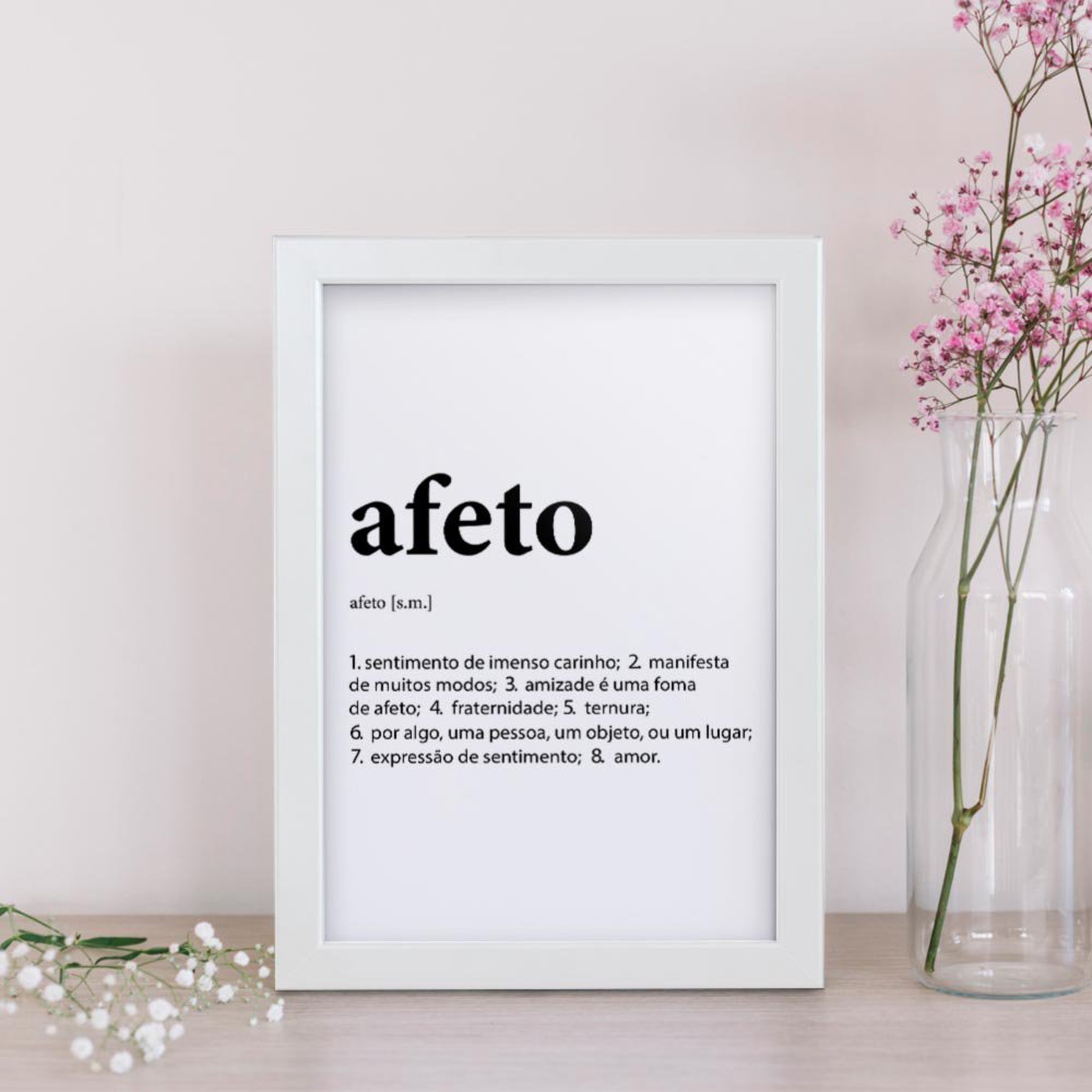 Quadro Decorativo Dicionário Afeto 20x30 cm - Moldura Branca ...