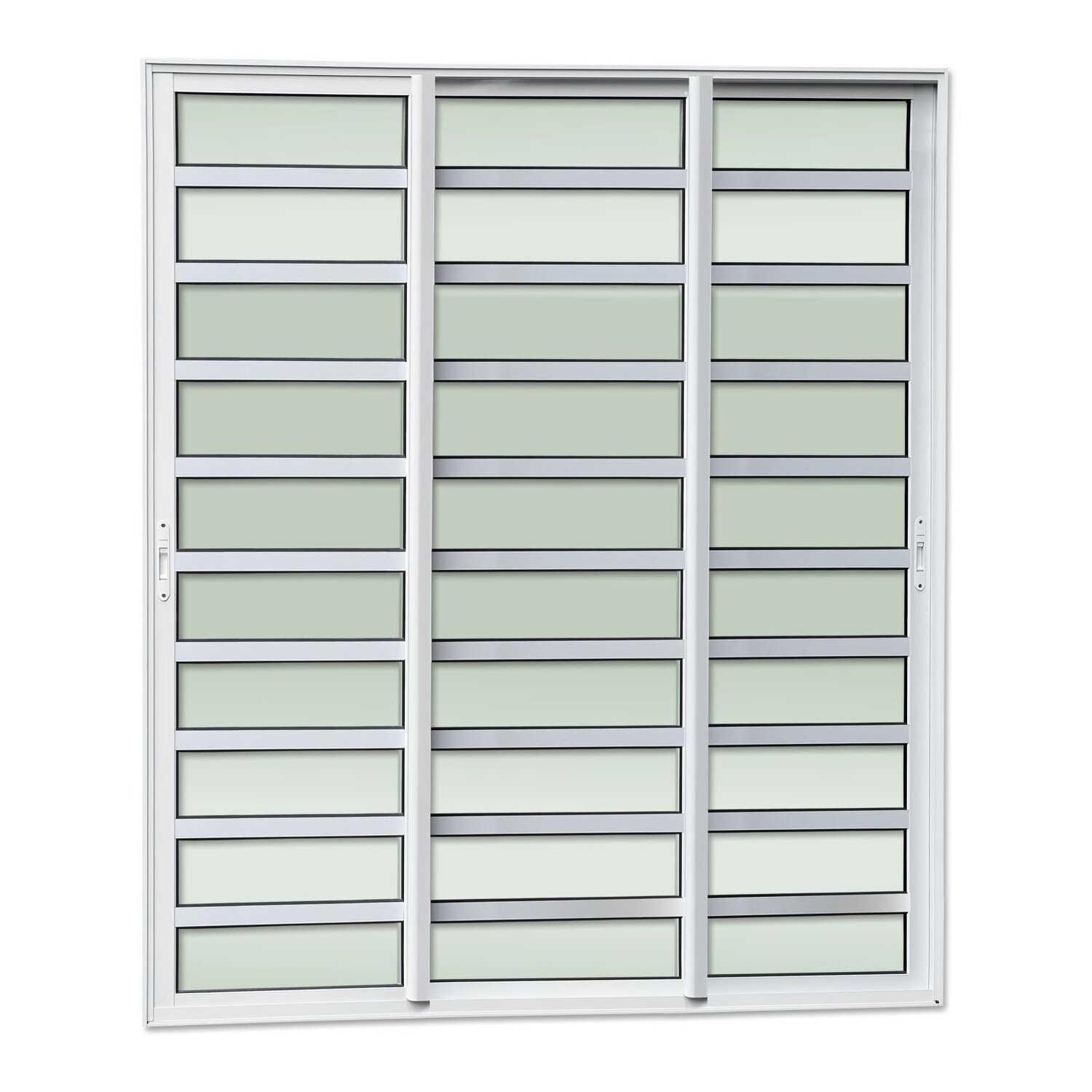 Porta de Correr com Travessas 3 Folhas Moveis Sequenciais 210 X 150 ...