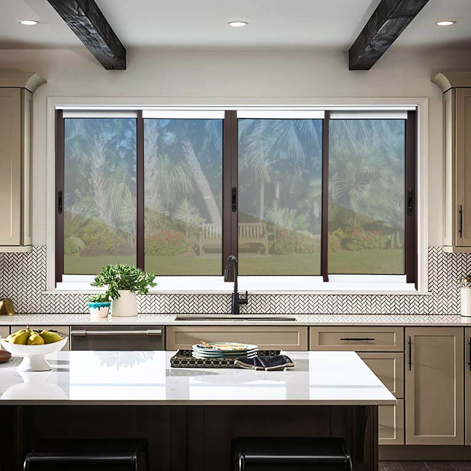 Janela Elite 4 Folhas Moveis 100 X 240 Vidro Reflex | MadeiraMadeira