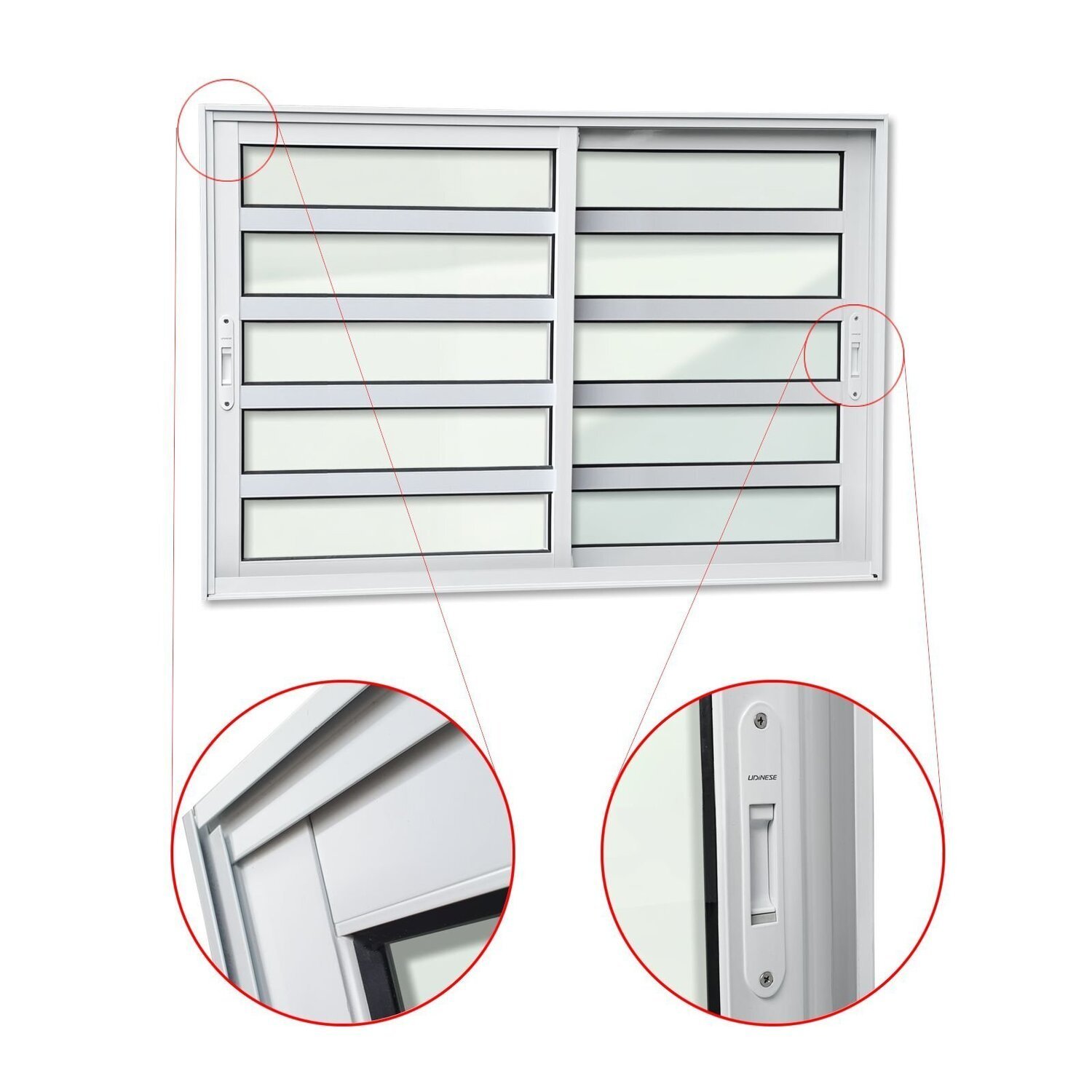 Janela Elite com Travessas 2 Folhas Moveis 120 X 150 Vidro Liso ...