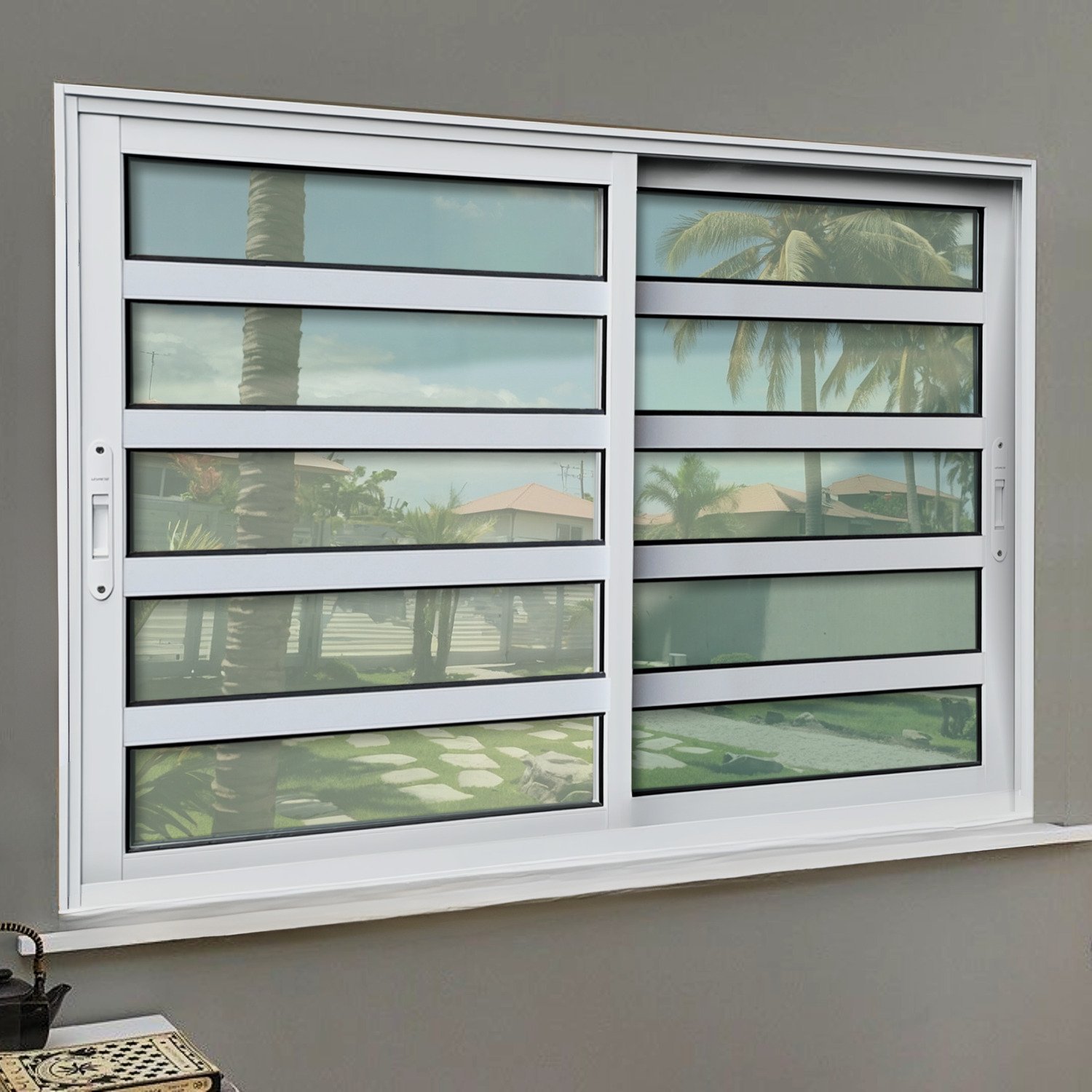 Janela Elite com Travessas 2 Folhas Moveis 120 X 150 Vidro Liso ...