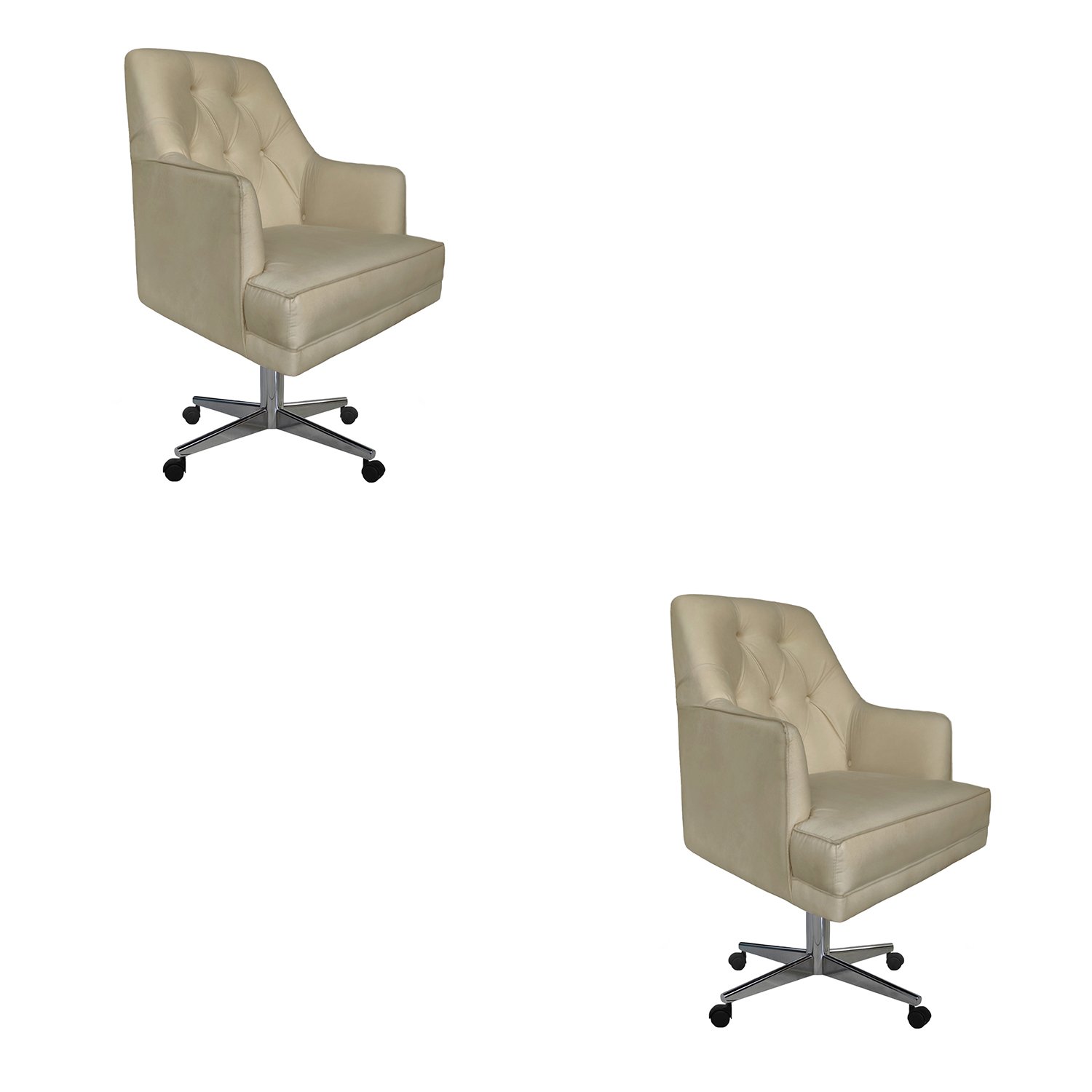 Kit 2 Poltronas com Rodizio Paris Retro Suede Bege Rosado - Dominic ...