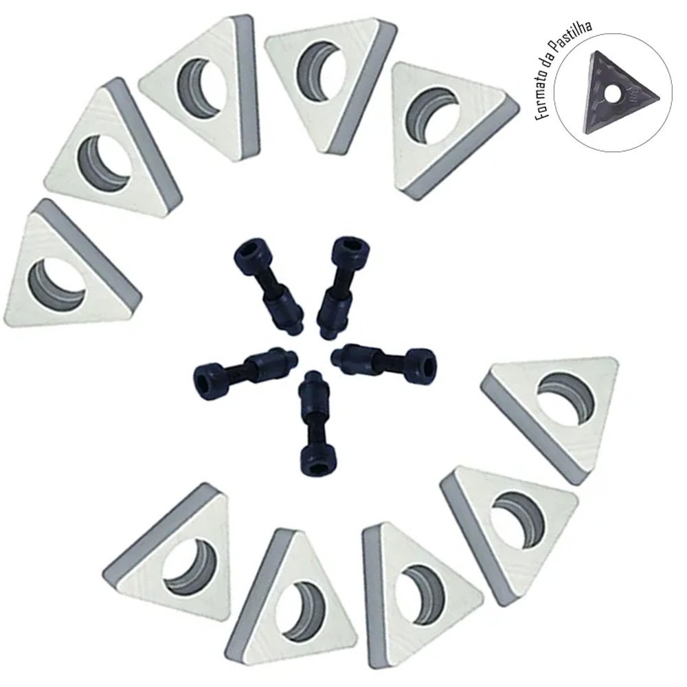 Acessório Suporte Calço (10 Pçs) + Pino Guia com Parafuso - Tnmg 1604 ...