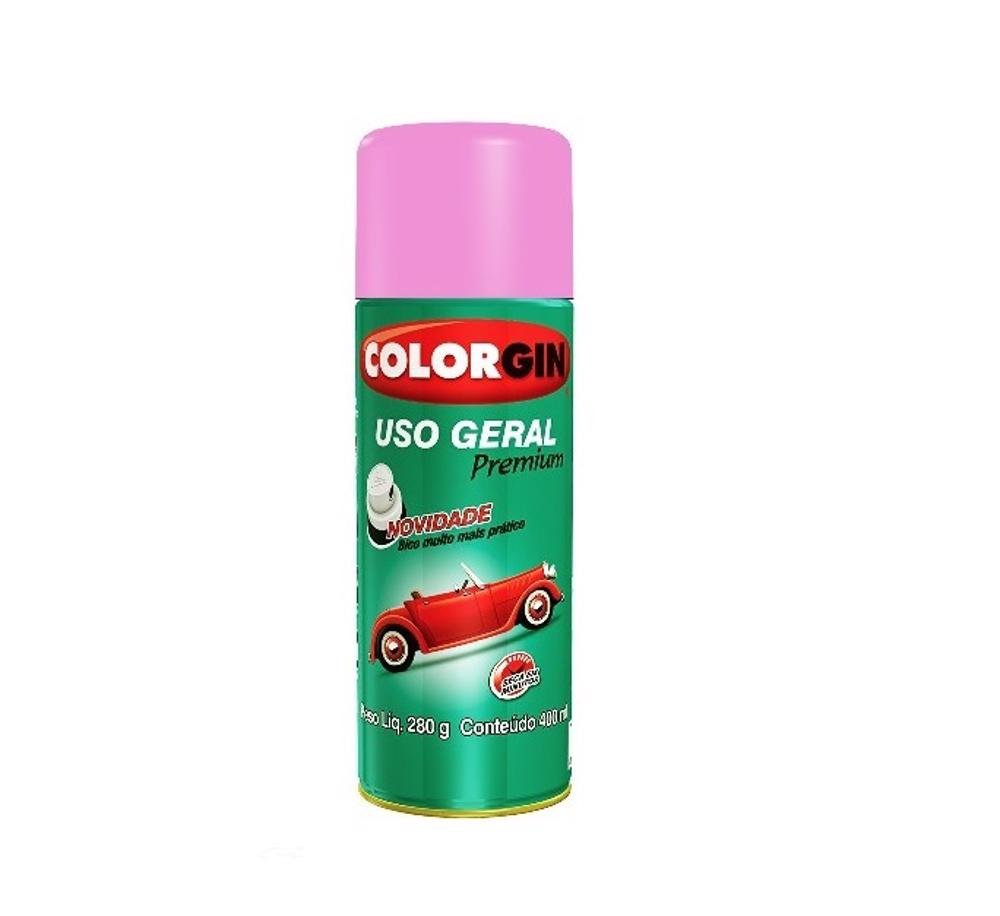 Tinta Spray Rosa Gbr Brilhante 400ml 56061 Premium Colorgin com 6 Unid ...