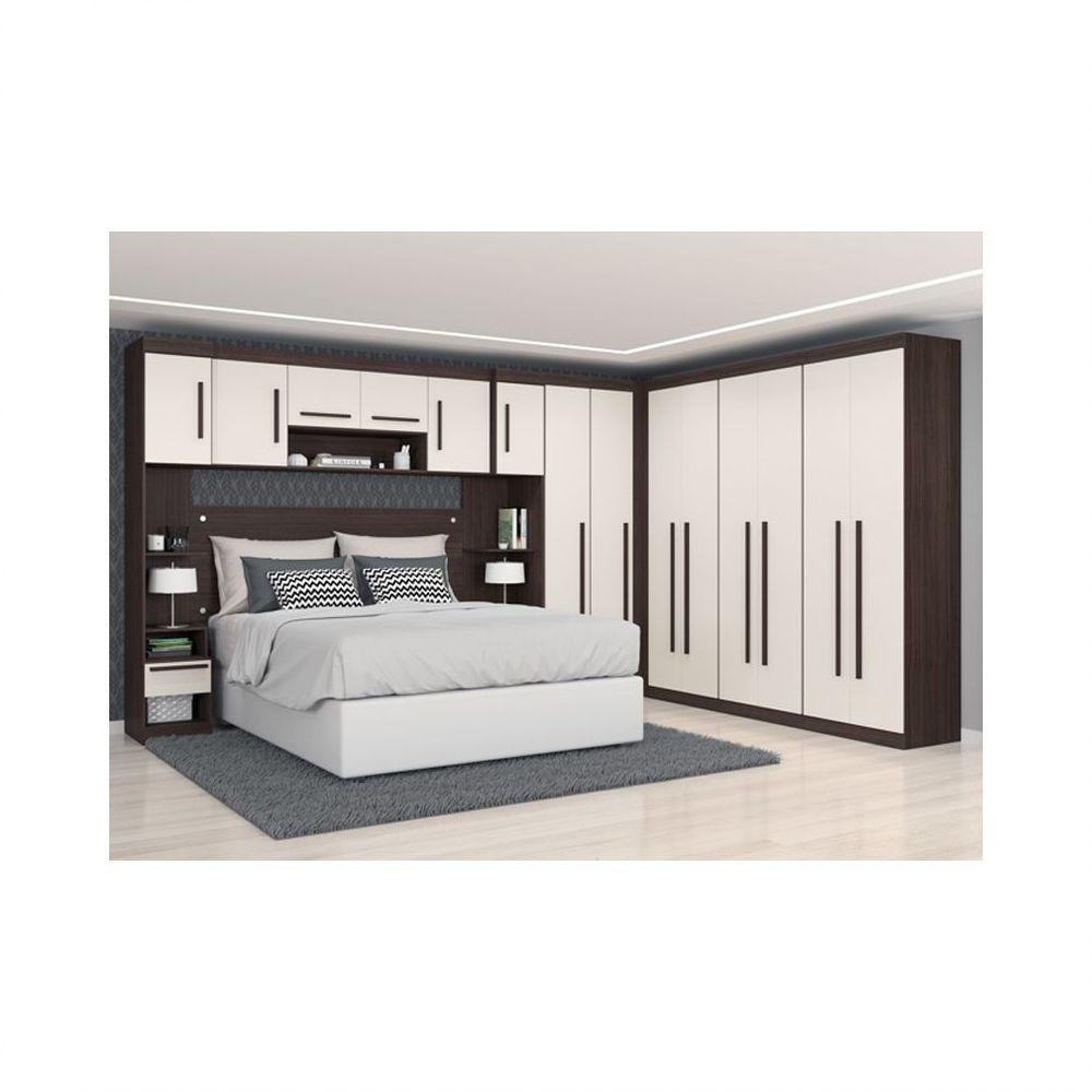 Quarto Modulado Casal Completo De Canto 14 Portas 6 Gavetas Ponte De 1 ...