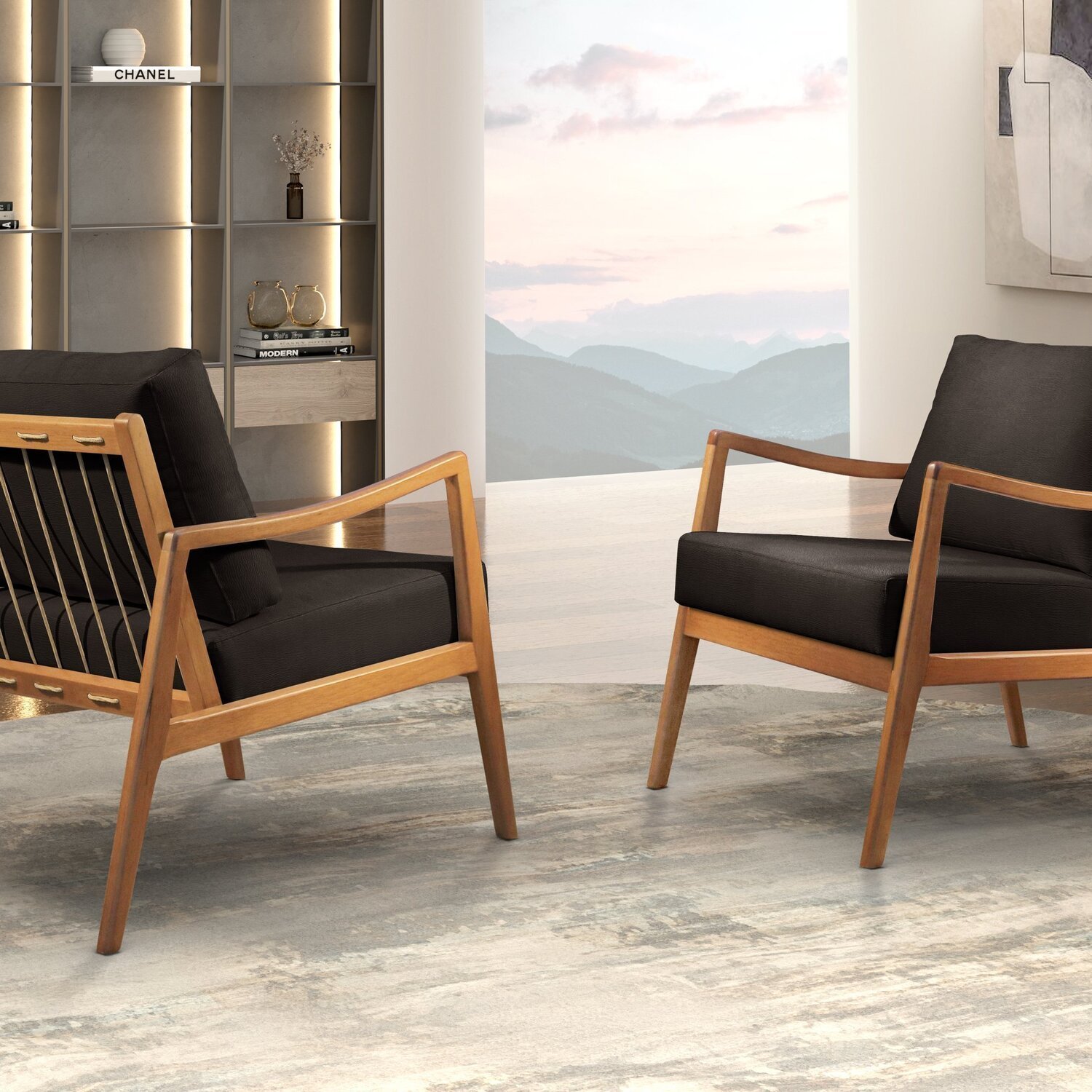 Poltrona Madeira Maciça Giulia Luxo Preto | MadeiraMadeira