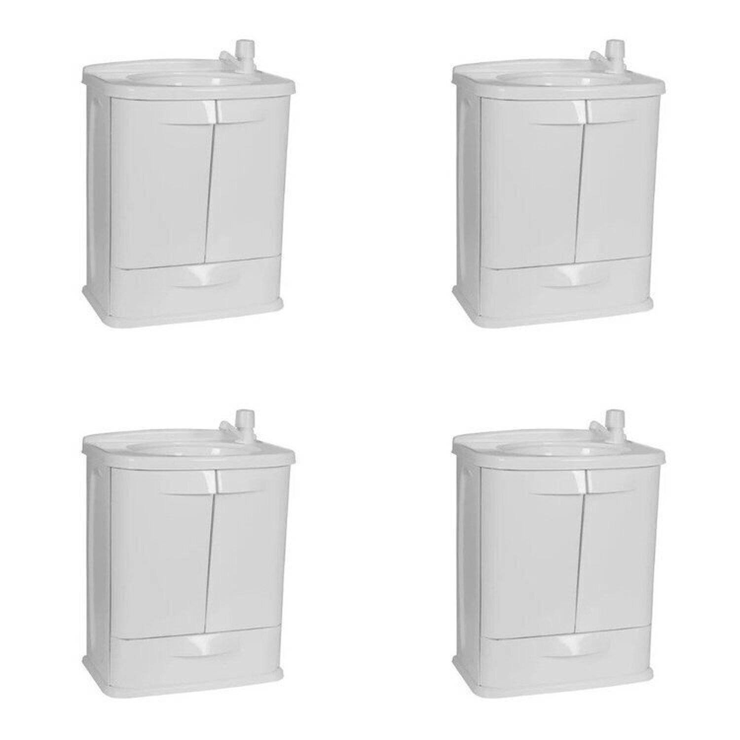Kit com 4 Gabinetes para Banheiro em Plástico com Lavatório Fit sem ...