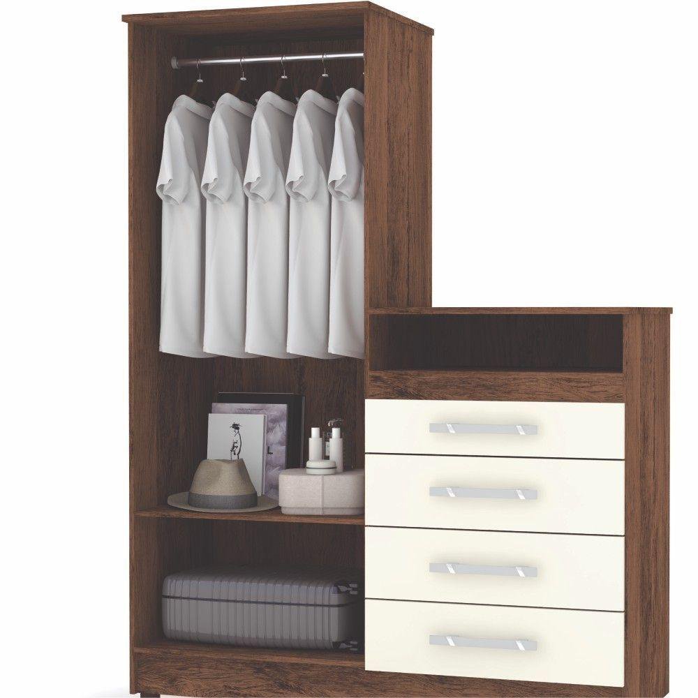 Gaveteiro Miquelon Com Espelho Imbuia Champagne | MadeiraMadeira