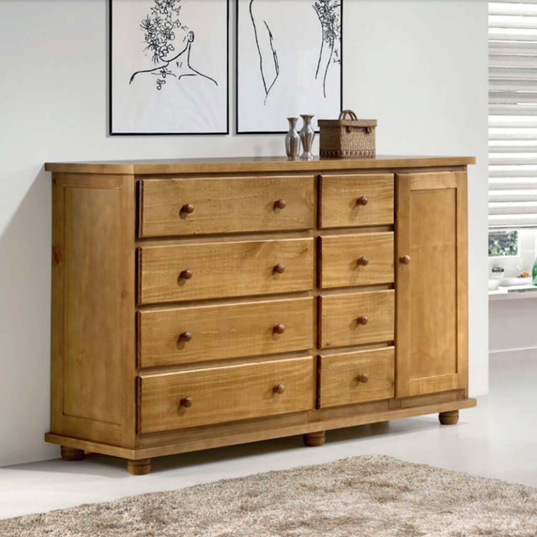 Cômoda Madeira 8 Gavetas Grande Imbúia | MadeiraMadeira