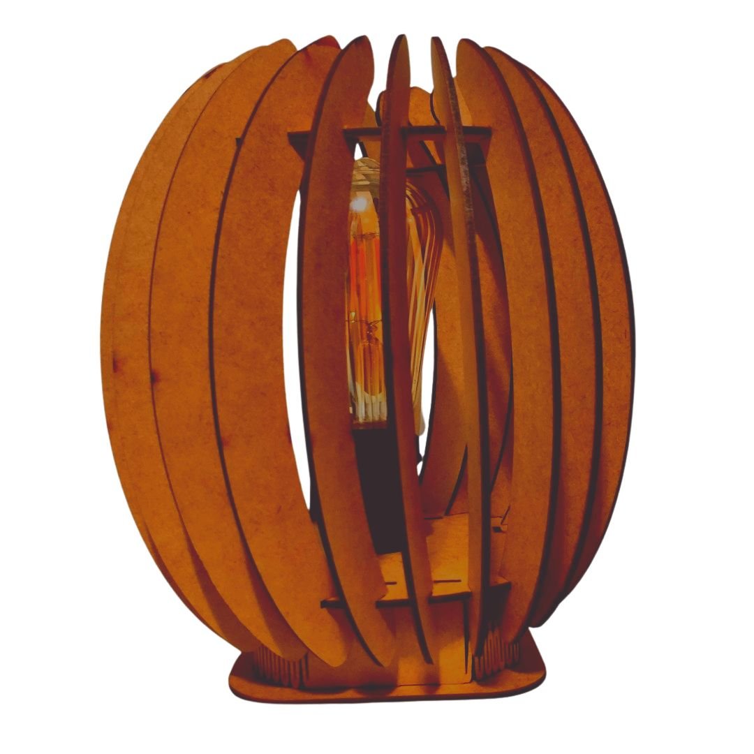 Abajur de Mesa em MDF - Cor: Marrom | MadeiraMadeira