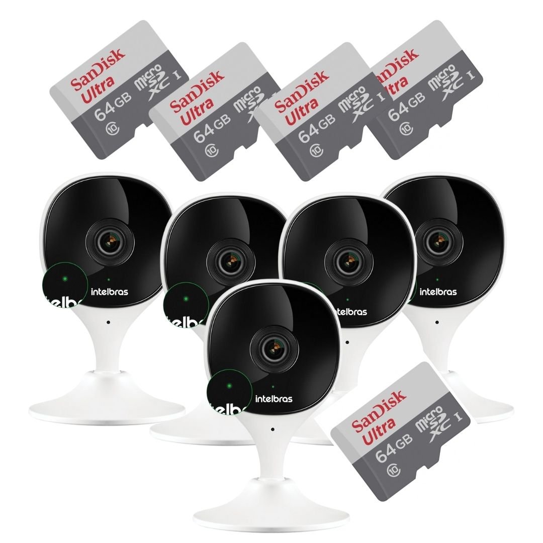 Kit 5 Câmeras Ip Full Hd Imx Intelbras + Cartão Sd 64gb Ultra ...