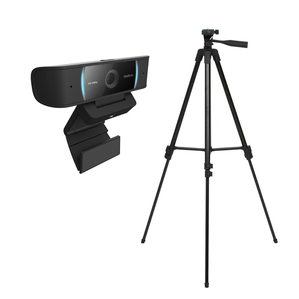 Webcam Full HD USB 1080p Intelbras + Tripé Universal TL-TP-01-1 ...