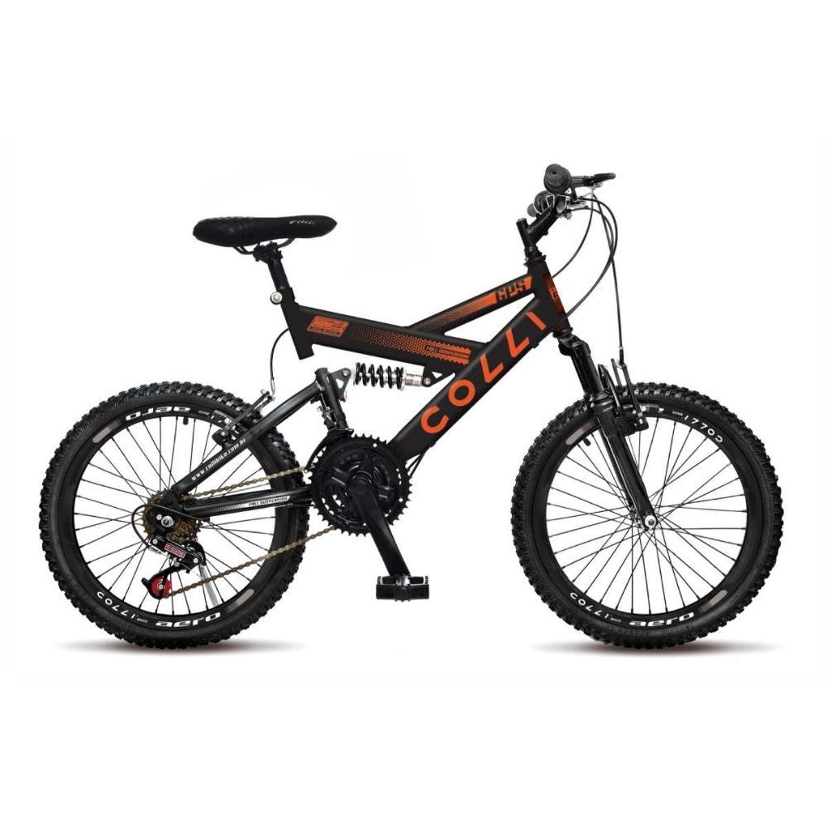 BICICLETA COLLI AB4 SUSP A 20 36R 21M MASC PRETO F | MadeiraMadeira