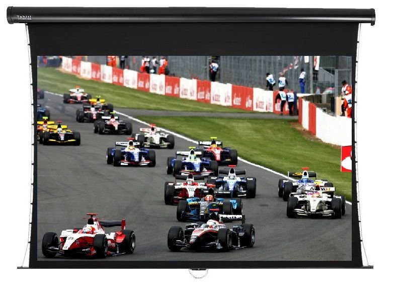 Tela de Projeção Retrátil Tensionada Tahiti 4:3 Vídeo 150 Polegadas 3 ...