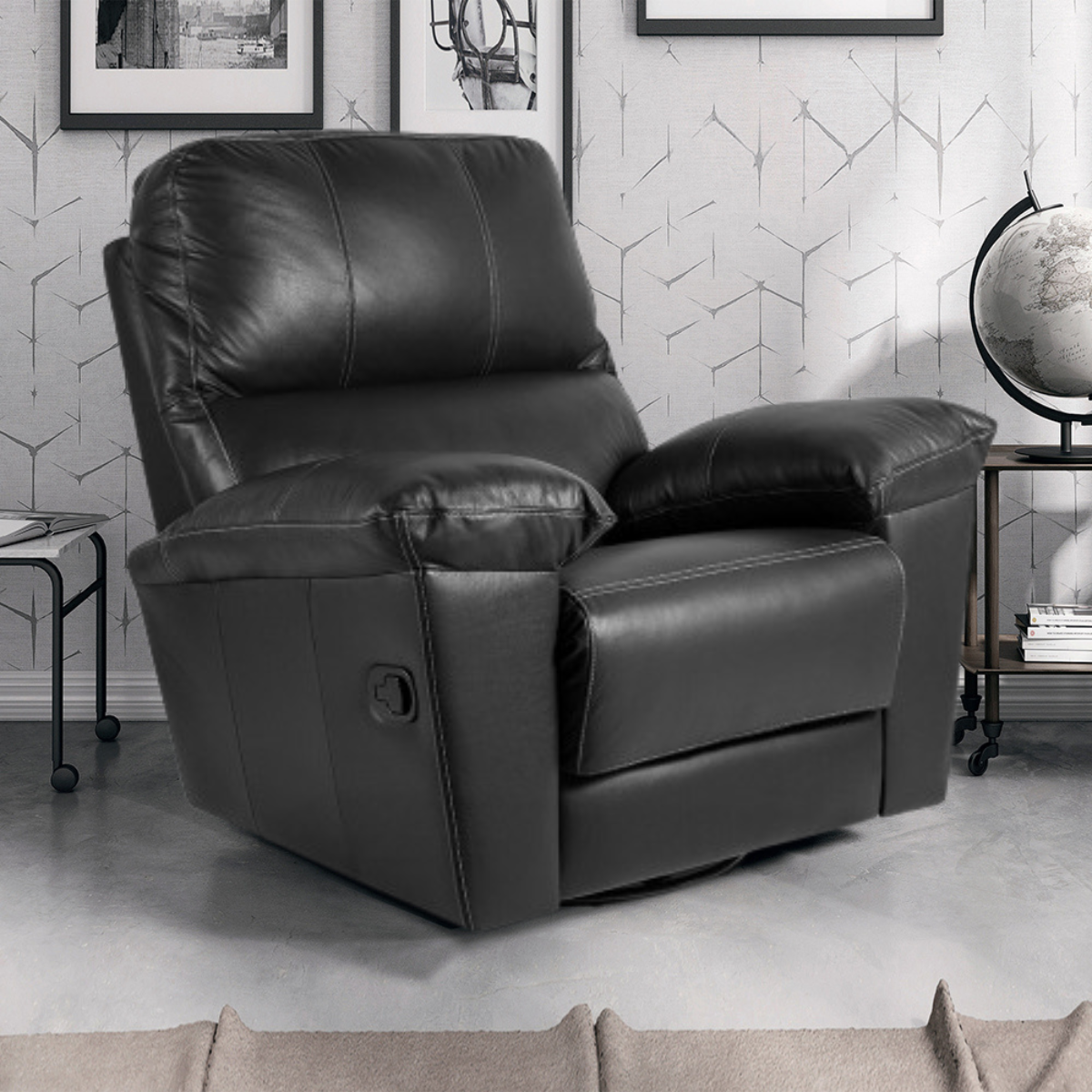 Poltrona do Papai de Couro Legítimo Reclinável Relax | MadeiraMadeira