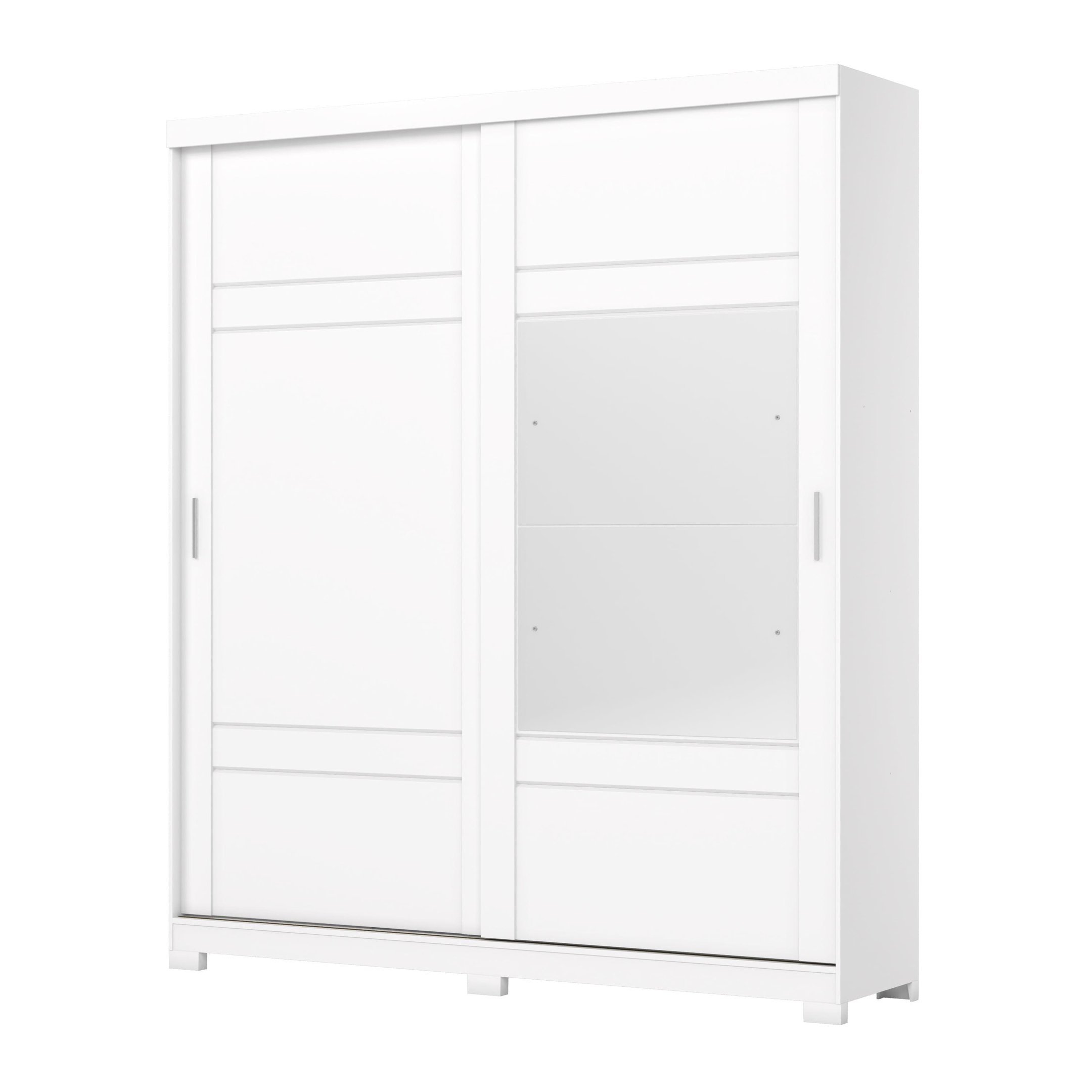 Guarda-roupa Verg 02 Pts. Deslizantes C/ Espelho Branco - Henn ...