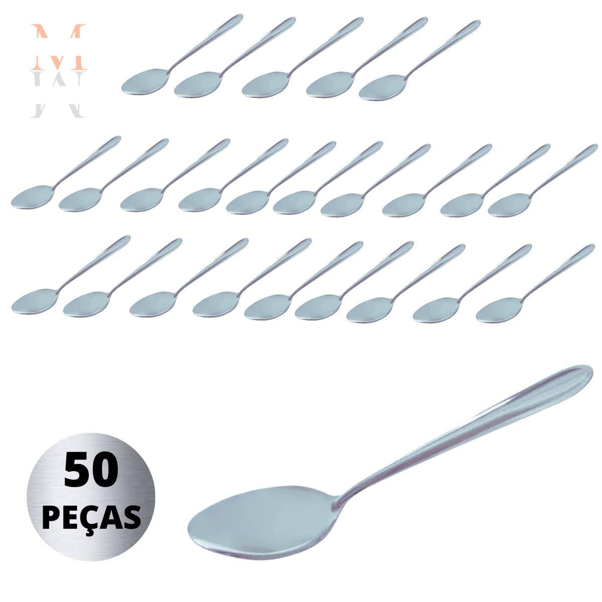 Kit 50 Colher De Mesa Inox Star Classic | MadeiraMadeira