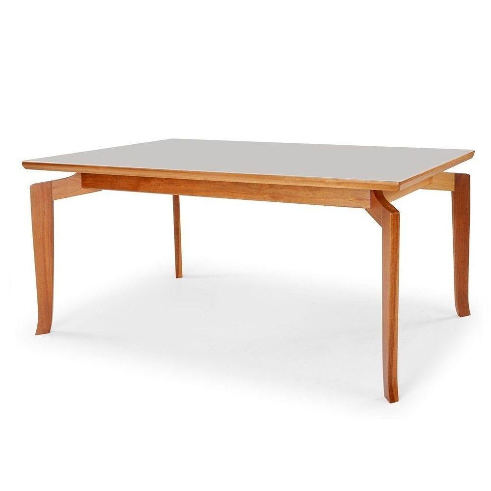 Mesa Bella 160 Vidro Off White Acabamento Champagne | MadeiraMadeira