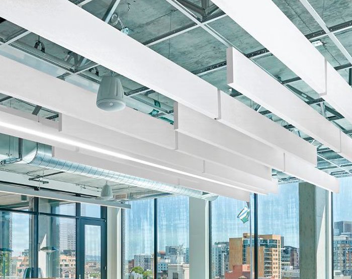 Baffle Acústico Retangular em Lã de Vidro 200 X 1200 X 40 Mm Divisystem ...