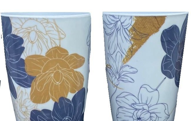 Copo em Melanina Estampa Florida 480ml p/ piscina- Kit 8un | MadeiraMadeira