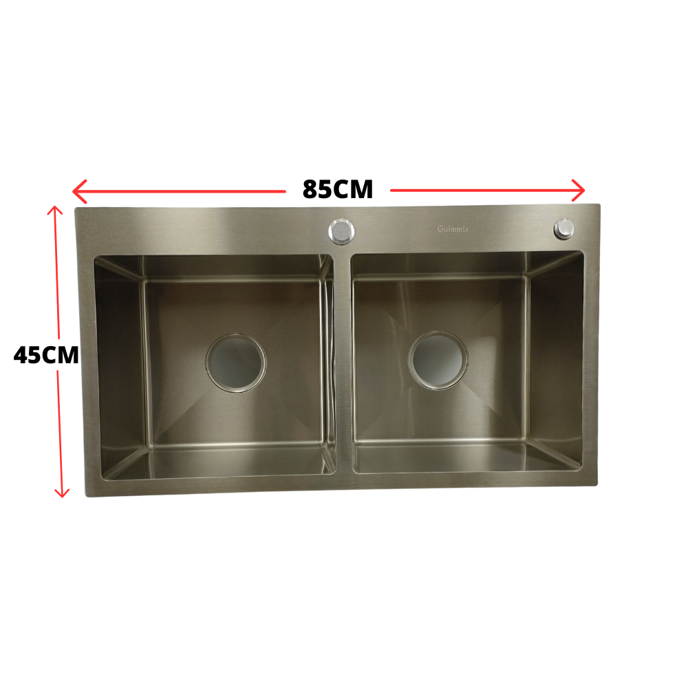 Cuba Dupla Para Cozinha Gourmet Turquesa Aço Inox 85x45CM | MadeiraMadeira