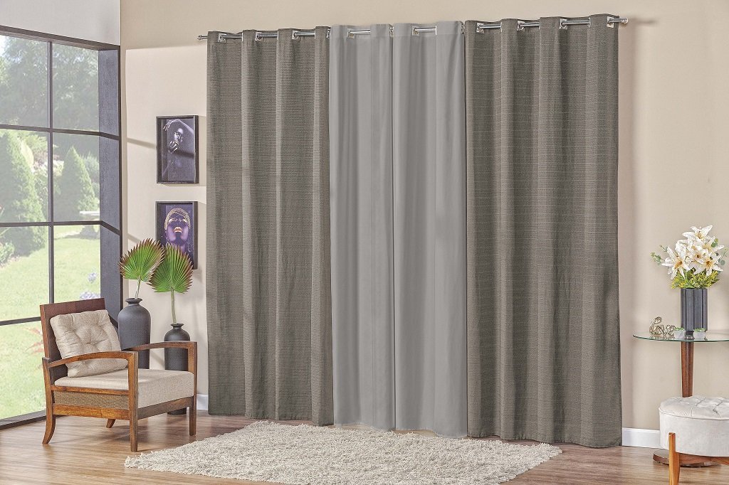 Cortina Monet Chumbo - 2m | MadeiraMadeira