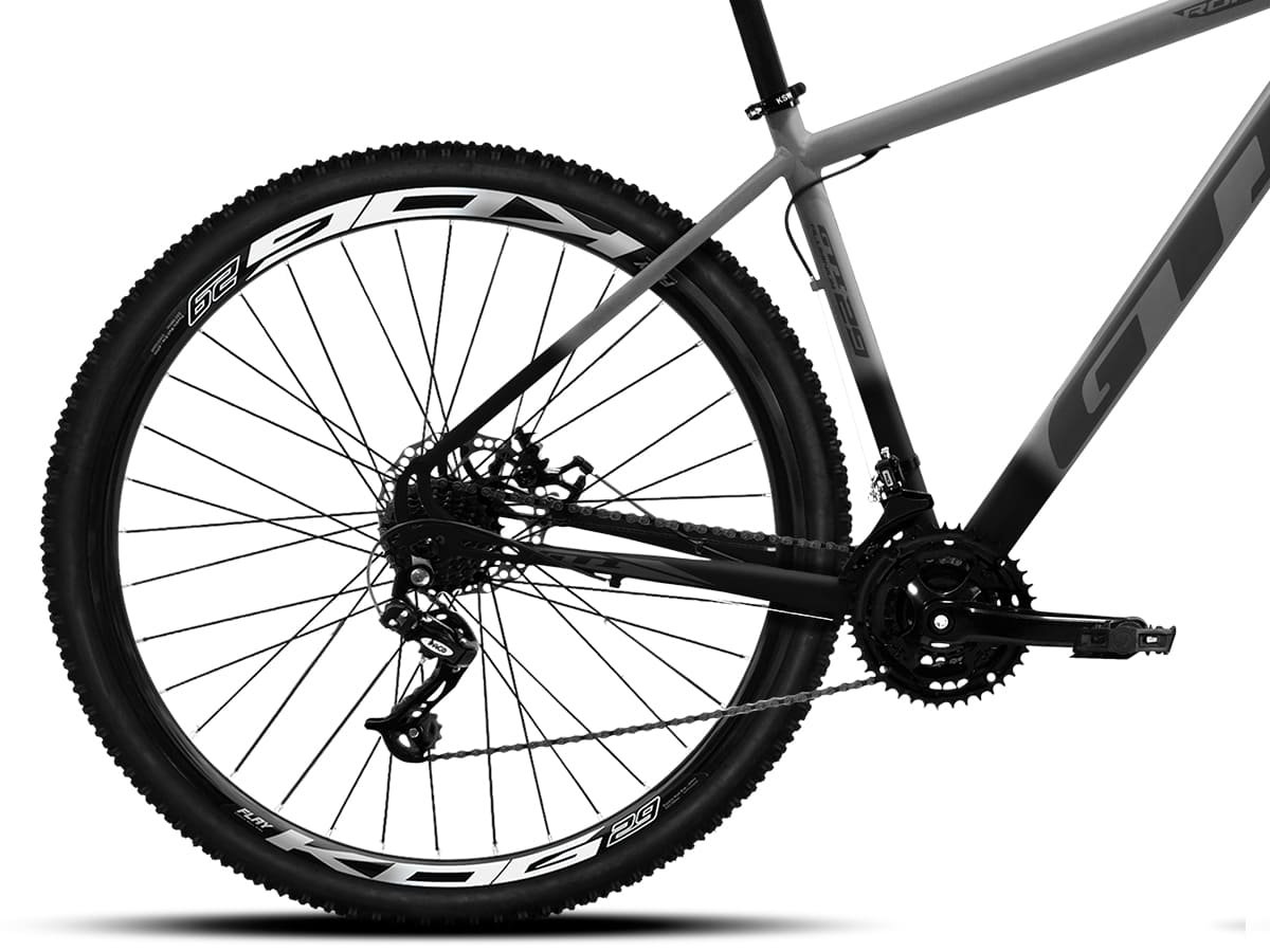 Bicicleta Mtb Aro 29 Gti Roma 21 Marchas e Freios a Disco Cor:preto Degradê+cinza;tamanho:15 ...