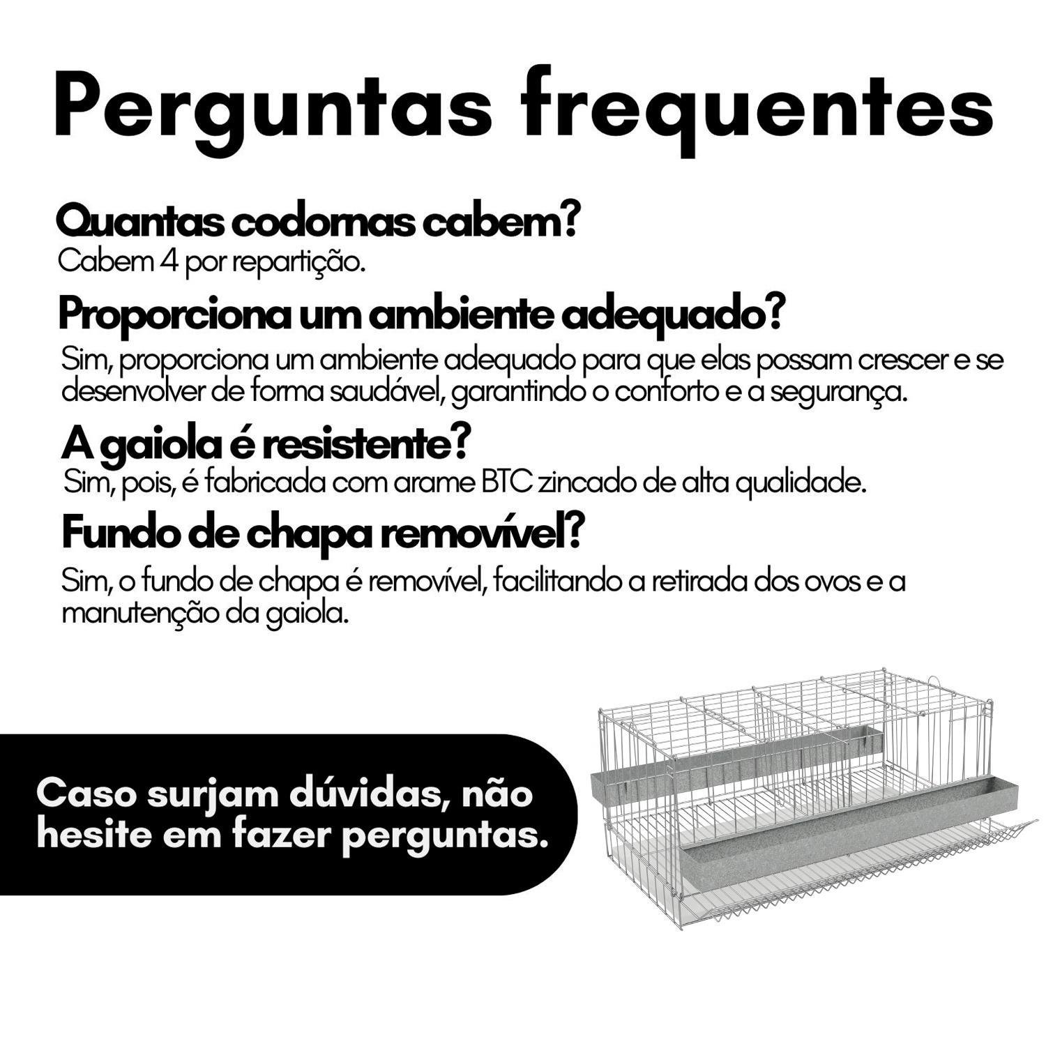 Gaiola Poedeira para Codorna Desmontável com Divisão | MadeiraMadeira