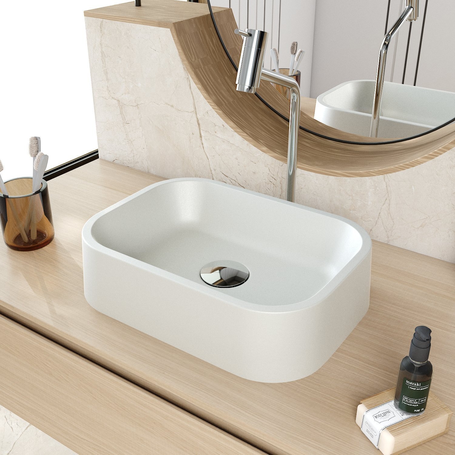 Cuba de Apoio Retangular Br37 37,8x28cm Lapimat | MadeiraMadeira