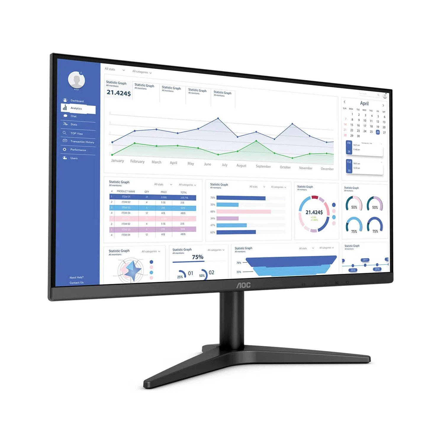 Monitor AOC 22B1HM5 22'' polegadas HDMI VA 75 Hz Mostruário ...