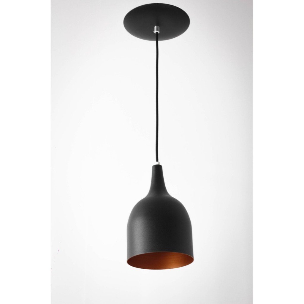 Pendente Gota Alumínio Preto Com Cobre Premium Roveda:Preto com Cobre ...