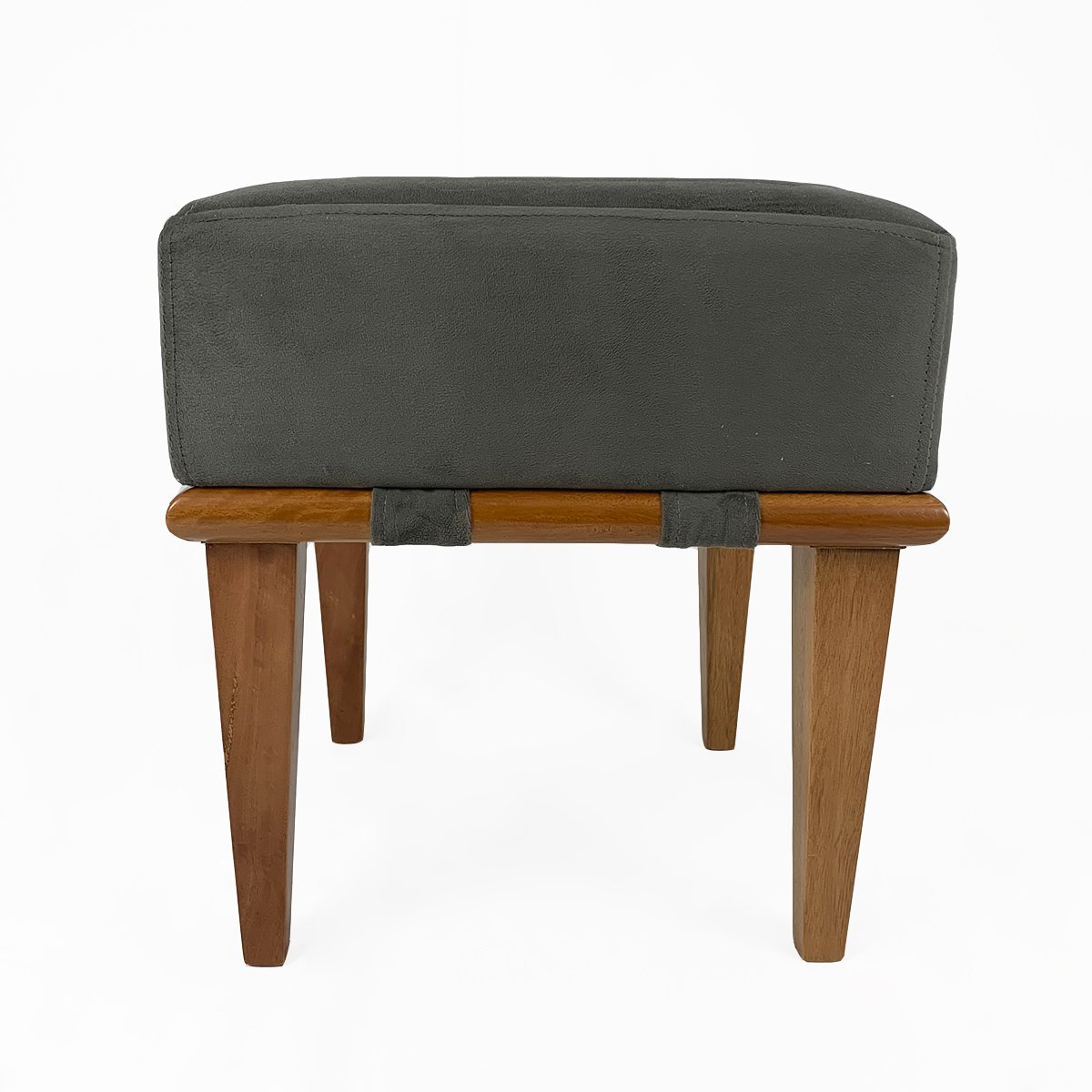 Puff Quadrado para Sala de Veludo - Chumbo | MadeiraMadeira