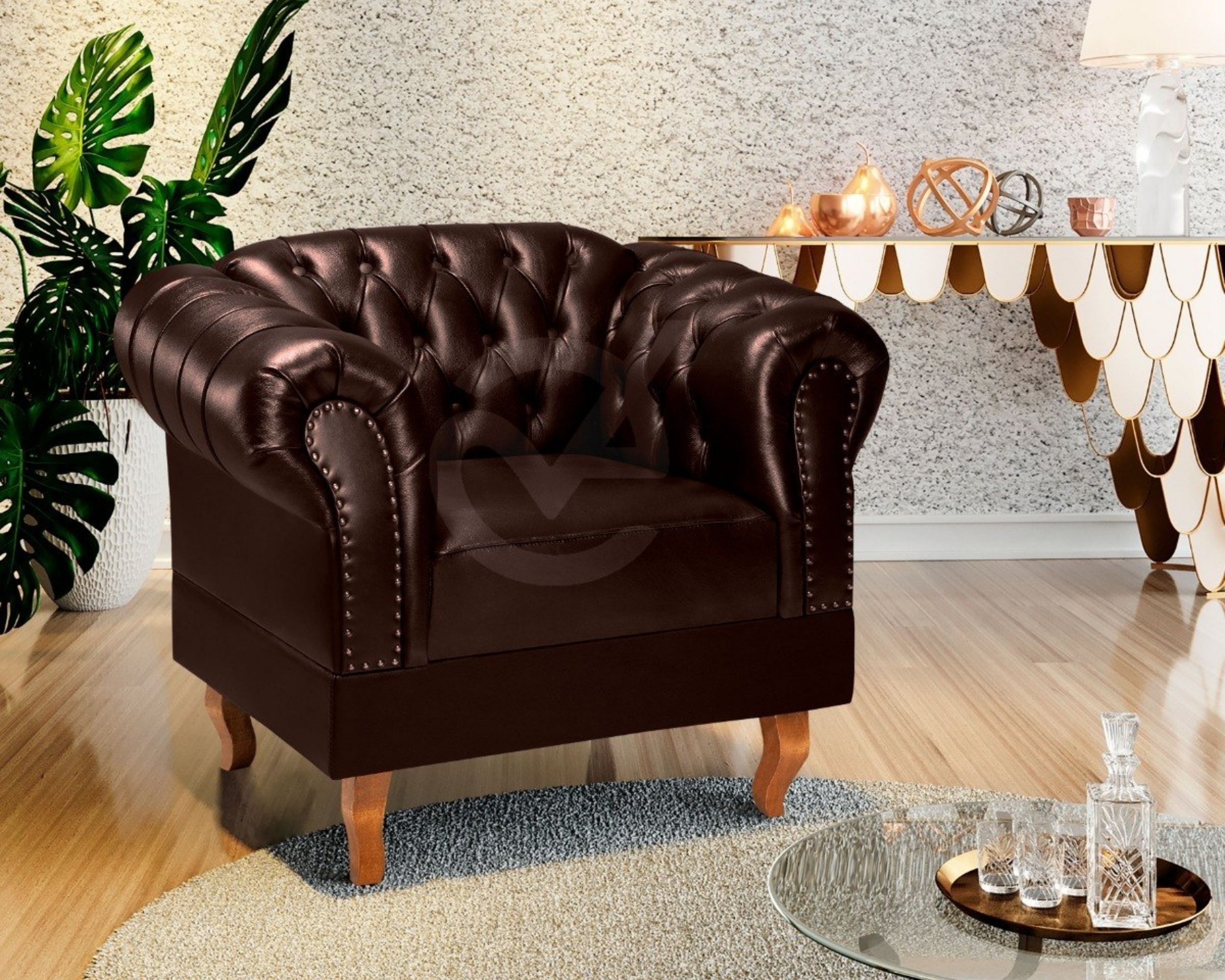 Conjunto 2 Poltronas Duque Chest Clássica | MadeiraMadeira