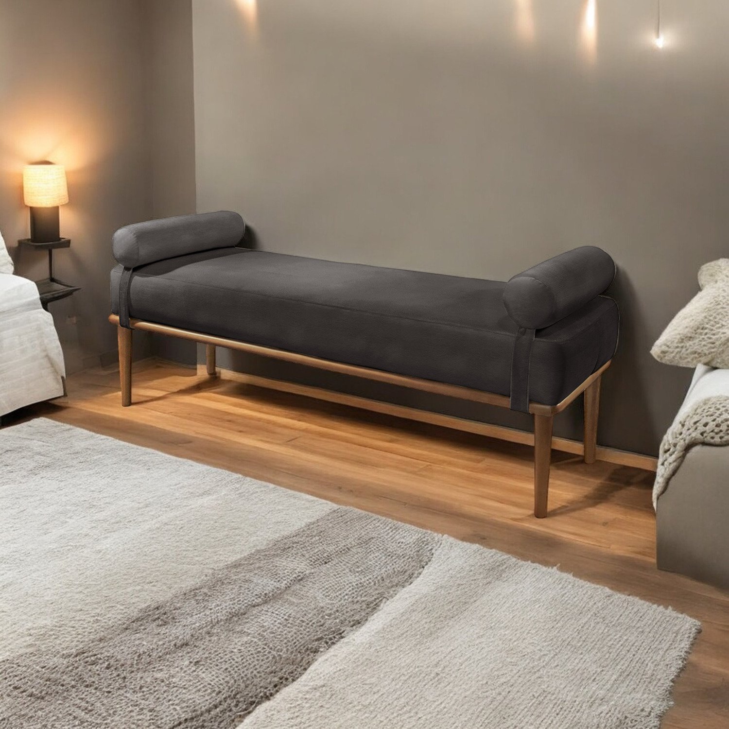 Recamier Puff Luxo Madeira Maciça Berlim | MadeiraMadeira