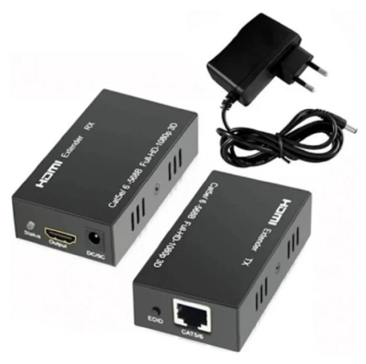 Extensor Hdmi para 60 metros Via Cabo Rede Rj45 Cat5 E Cat6 Full Hd ...