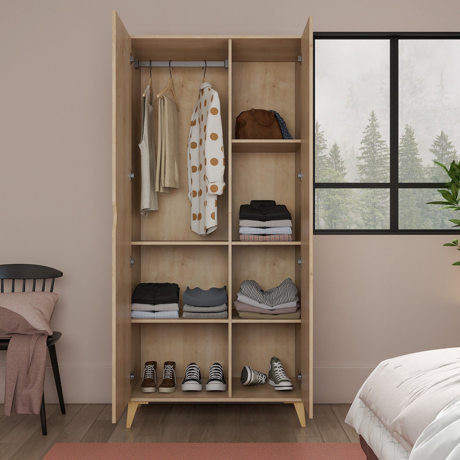Guarda-roupa 2 Portas com Cabide Puma | MadeiraMadeira